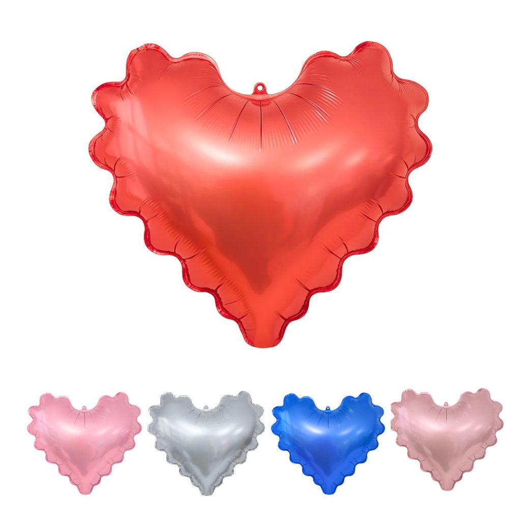 GLOBO CORAZÓN ONDULADO 45 CM/COLOR A ELECCIÓN - Kingo Cotillon